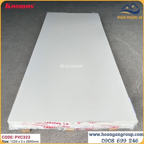 Tấm Nhựa PVC Giả Vân Đá Kosmos Màu Trắng Trơn PVC323 Tại Quận 4 TPHCM