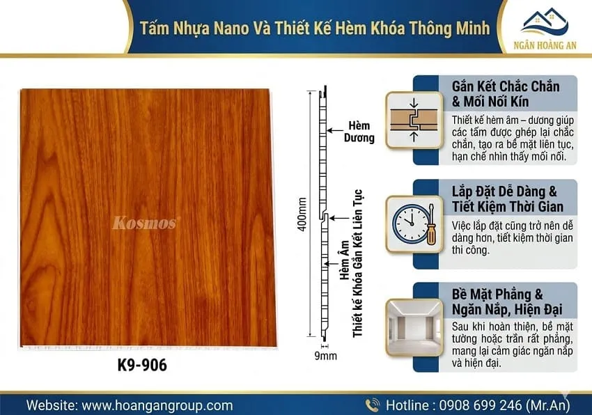 Tấm Nhựa Ốp Tường Nano Cao Cấp Chân Kép Mới Nhất Tại TPHCM, Đồng Nai